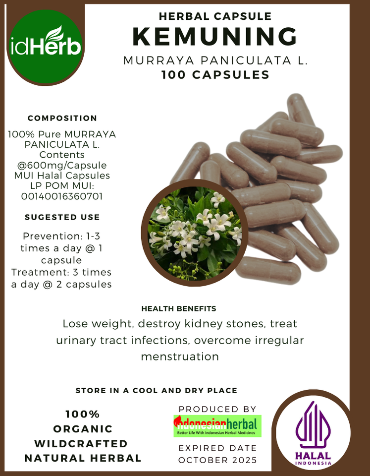 CAPSULES MURRAYA PANICULATA KEMUNING Orange Jasmine NATURAL ORGANIC HERBAL HERBS | eBay