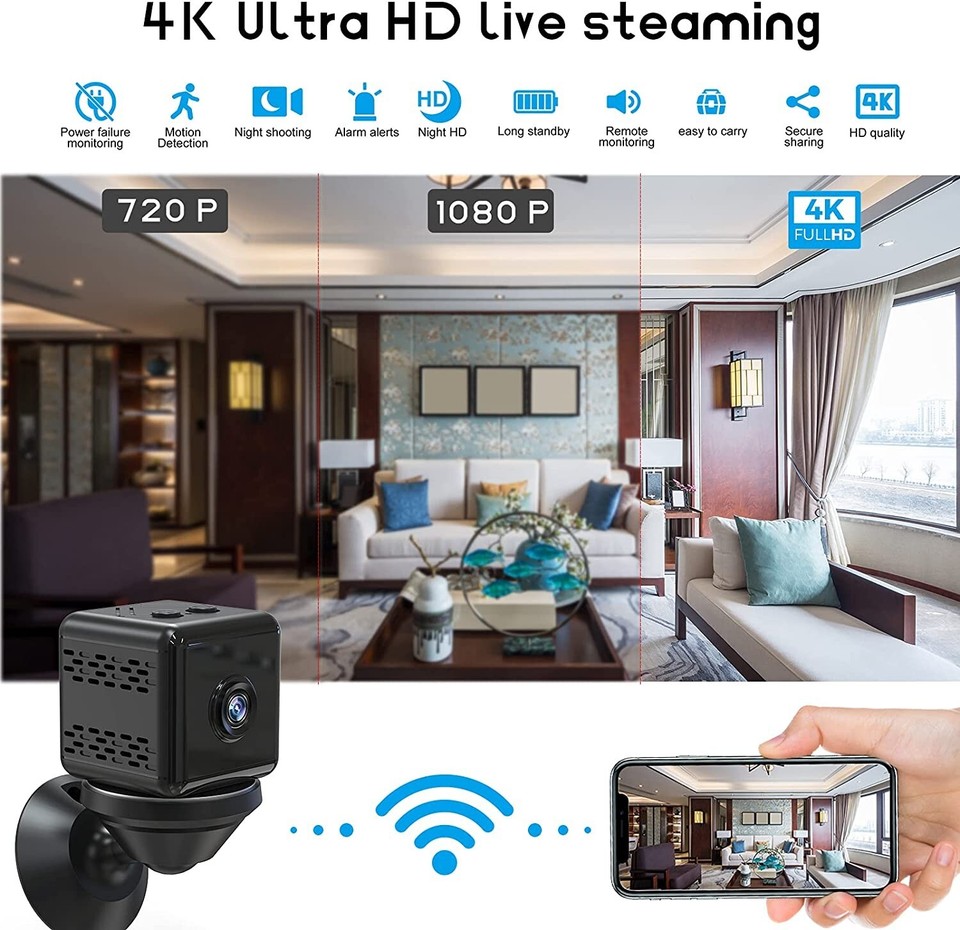 1080P Mini Camera WiFi HD IP Night Vision Camcorder Home Security Video ...