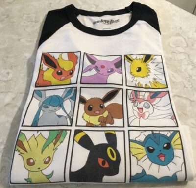 We love fine Pokemon Black 3/4 Sleeve White T-shirt 9 Characters ...