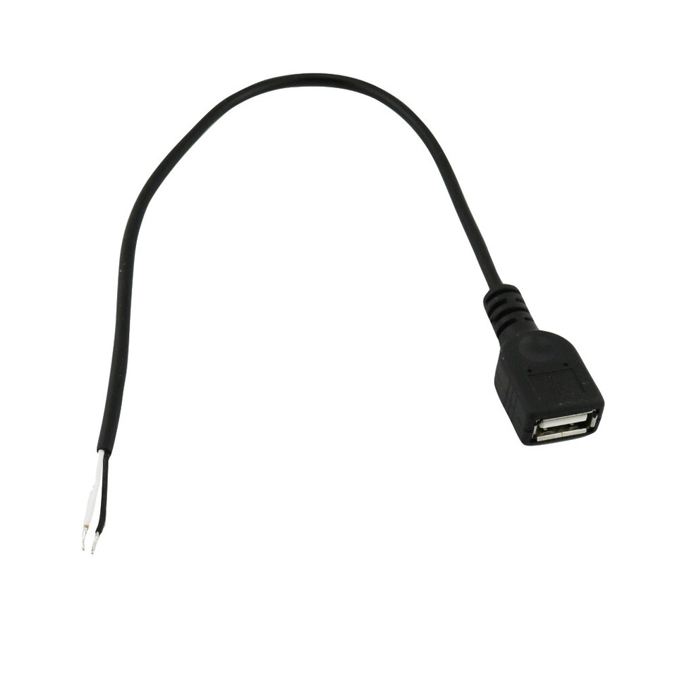 1pc USB 2.0 A Female 2 Pin 2 Wire Power Charge Cable Cord Connector DIY ...