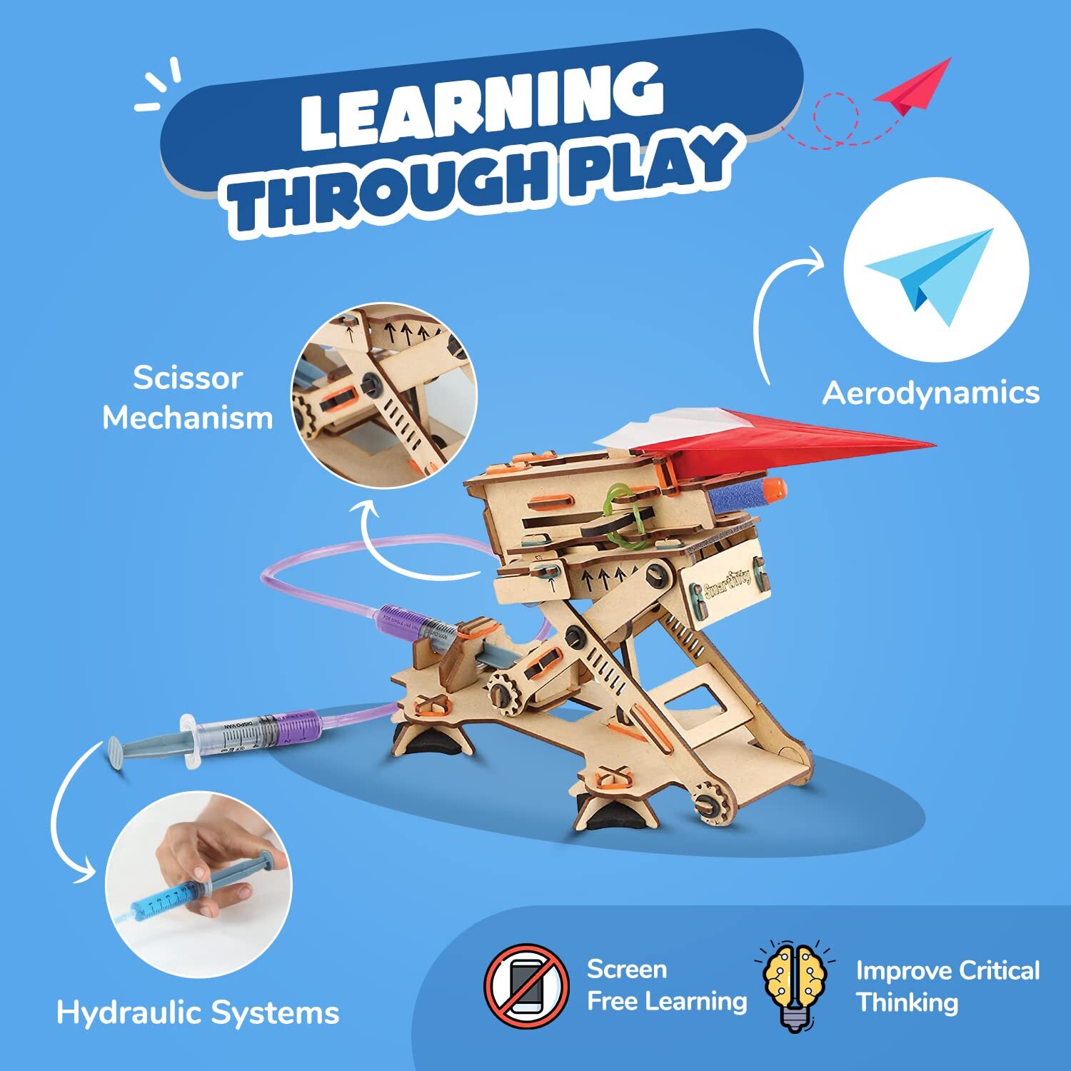 Smartivity Hydraulic Plane Launcher STEM DIY Fun Toy for Kids 6 to 14 ...