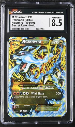 CGC 8.5 M Charizard EX 2014 Flashfire 108/106 Secret Rare Holo Pokemon ...