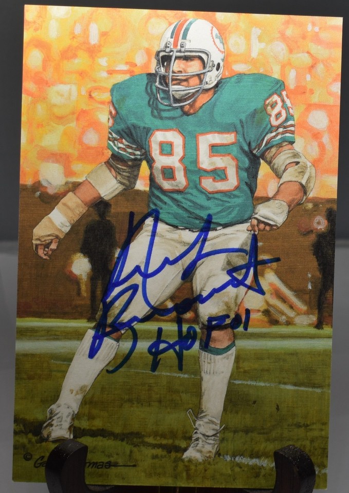 NICK BUONICONTI AUTOGRAPHED GOAL LINE ART CARD MIAMI DOLPHINS HOF 2001 ...