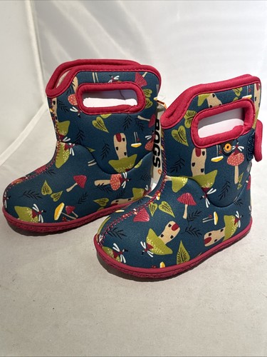 NIB BOGS Baby Bogs Mushroom Waterproof Boot Lined Teal/Multi Infants ...