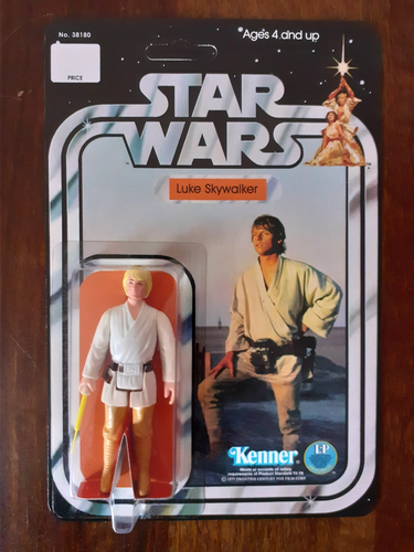 Vintage Star Wars Figure Luke Skywalker Recard 12 Back 1977 kenner ...