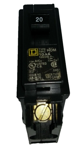 Square D HOM120 1 pole 20 amp Circuit Breaker TYPE HOM | eBay