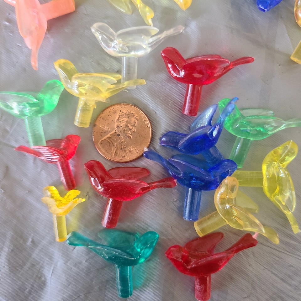Lot 250+ VINTAGE Colored Mini Bird Twisted Bulb Light Ceramic Tree ...