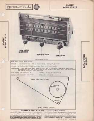 1949 KNIGHT 97-870 RADIO SERVICE MANUAL SCHEMATIC PHOTOFACT | eBay