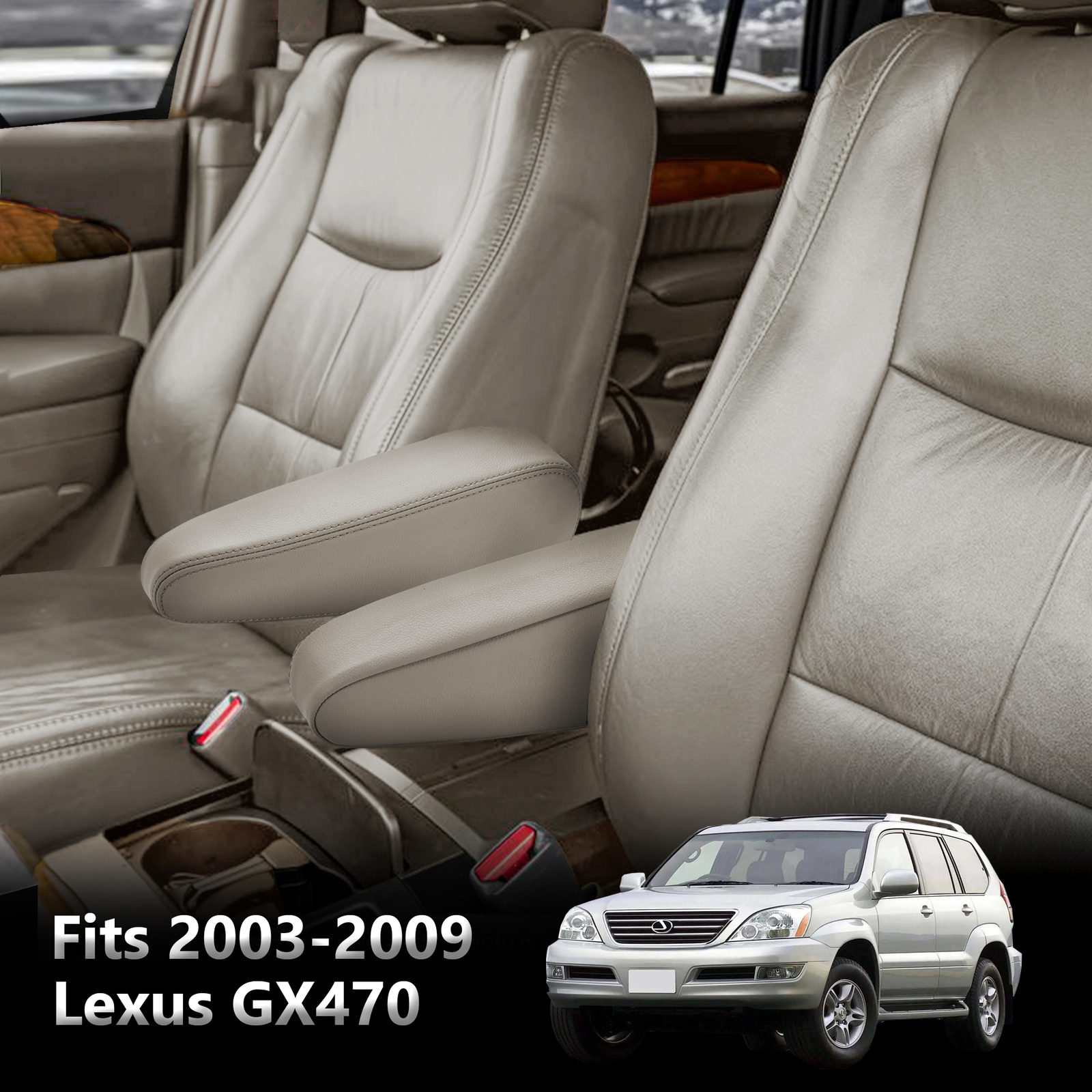 Fits 2003 2004 2005-2009 Lexus GX470 Seat Armrest Vinyl Slip Cover ...