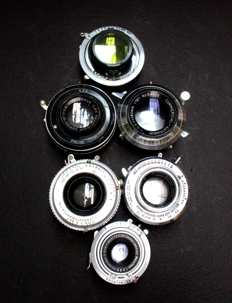Kodak Ektar 101mm lens & 5 more lenses & shutters all sold Kodak Ektar 101mm lens & 5 more lenses & shutters all sold
