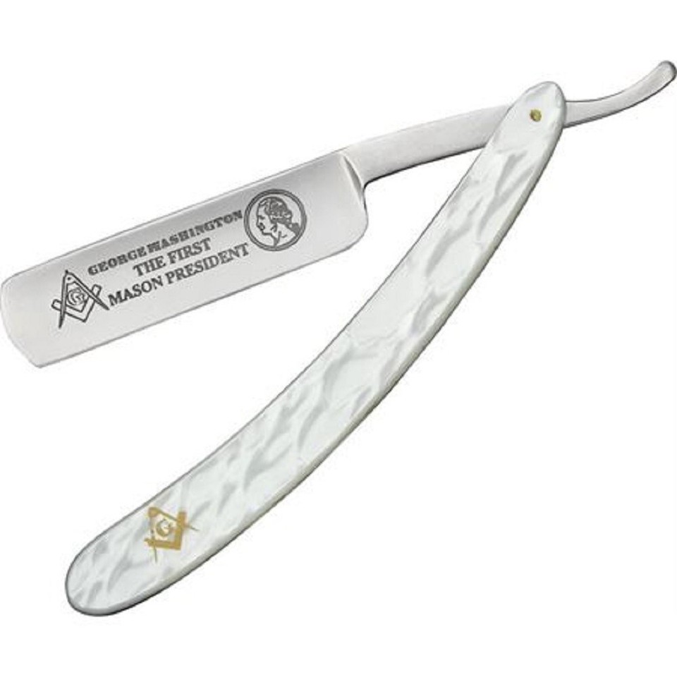 Masonic Pearl Handle Straight Razor Folding Knife - NEW | eBay