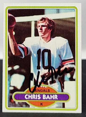 CHRIS BAHR Signed Autographed 1980 Topps Football Card #501 Cincinnati ...