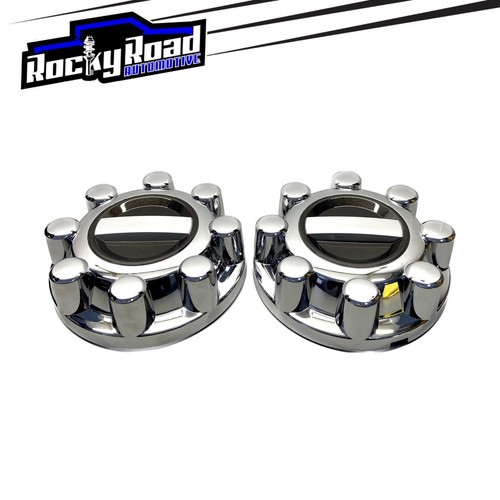 2 Front Chrome Center Wheel Hub Caps For 2017-2024 Ford F250 F350 Super ...