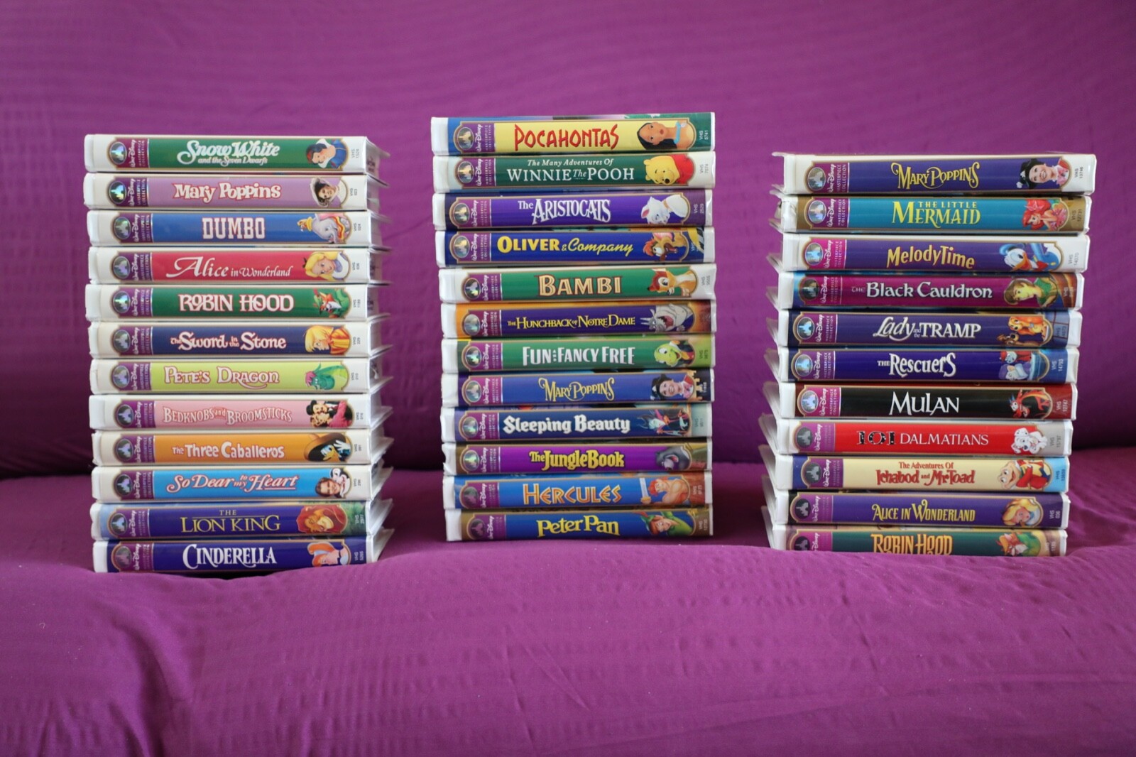Walt Disney Masterpiece VHS Tapes Entire Collection Lion King, Robin ...