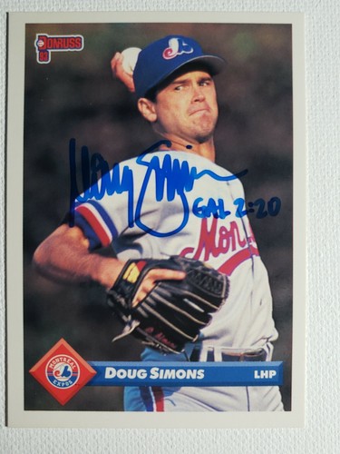 1993 Donruss Doug Simons Auto Autograph Card Mets, Expos Signed #276 | eBay