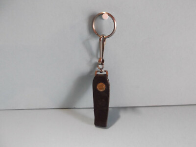 Old Unique Collectible Keychains 3"in Leather button Key Chain?? | eBay