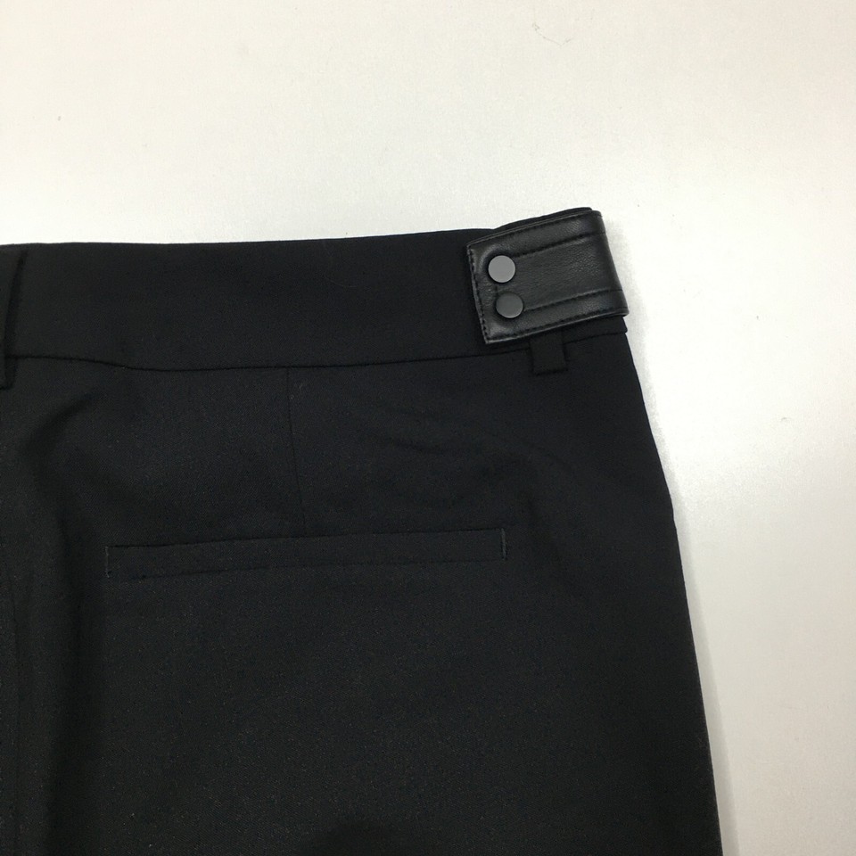 $325 NWT VINCE Black Wool Blend Leather Belt Waist Insert Dress Pant ...