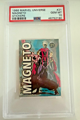 1986 Comic Images Marvel Universe Sticker MAGNETO PSA 10 GEM MINT XMEN ...