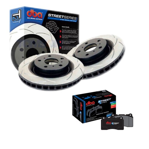 DBA T2 Slotted Brake Rotor Pair+ Brake Pads 294mm Front DBA650S ...