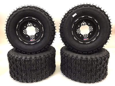 DWT G3 Beadlock Rims + ITP Holeshot Tires Front Rear Kit TRX450R ...