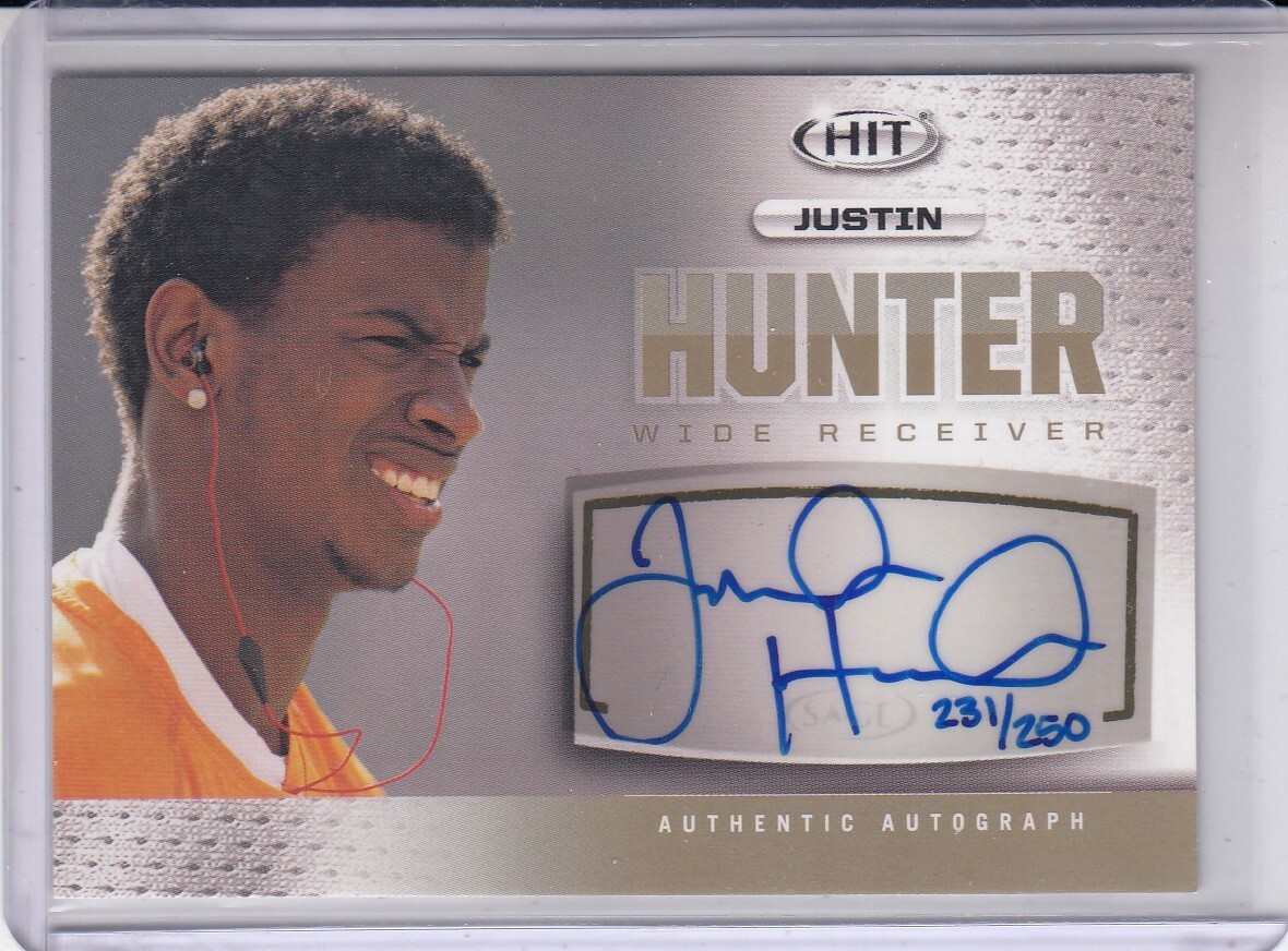 JUSTIN HUNTER 2013 Sage Hit Autograph Gold #A11 231/250 TN Volunteers ...