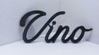 Vino Wine Word Art Sign Home Kitchen Deco Wall Hanging Cursive Script ...