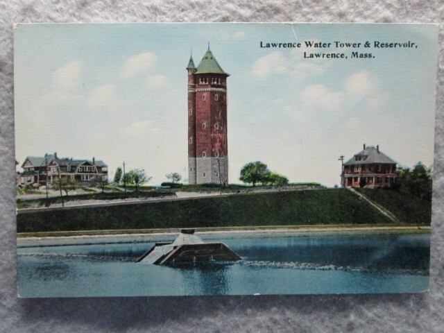 Antique Lawrence Water Tower & Reservoir, Lawrence, Massachusetts ...