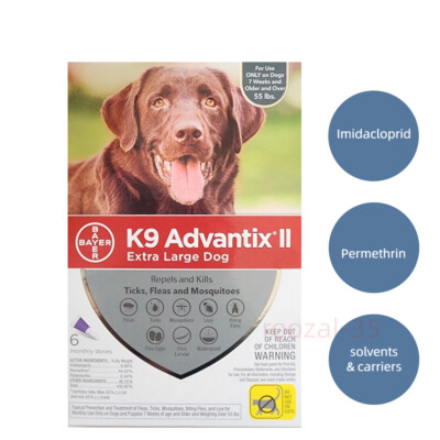 6Pack K9 Advantix II Topical Flea Tick Treatment For Over 55 lbs Extra ...