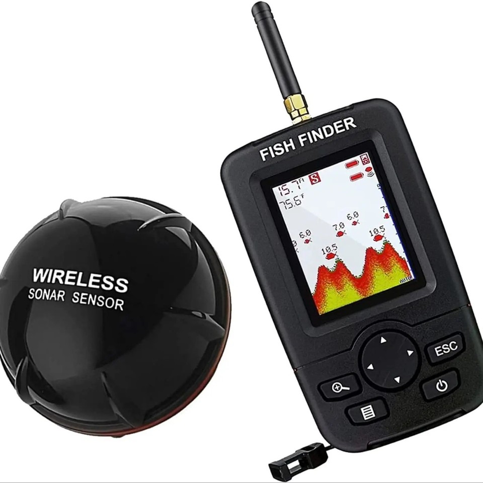 Fish Finder Sonar Sensor Wireless Echo Sounder Fishing Detector Mount ...
