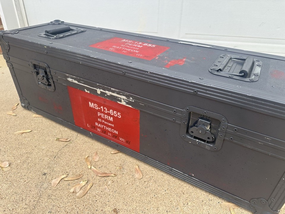 Military Surplus Storage Box Wooden Crate Raytheon Guided Mortar Rounds ...