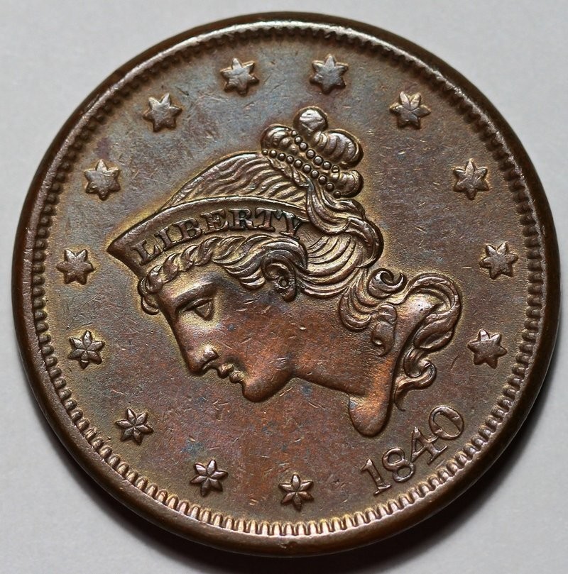 1840 Braided Hair Liberty Head Large Cent - Large Date - US 1c Copper ...