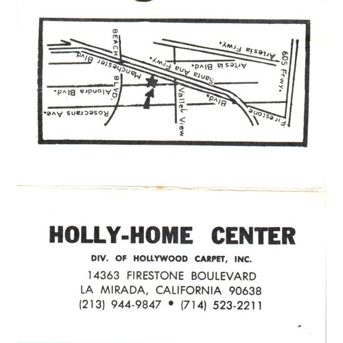 Holly-Home Center Hollywood Carpet Inc La Mirada CA Vintage Business ...