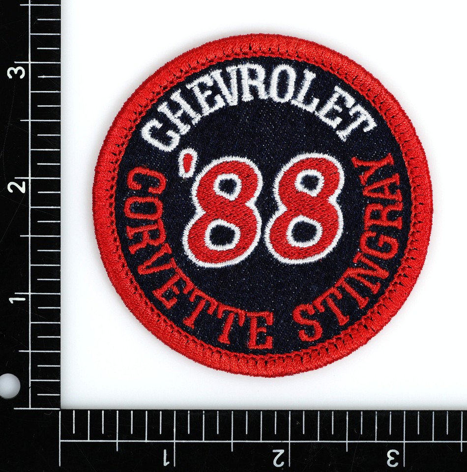 1988 Chevrolet Corvette Stingray Embroidered Patch Black/Red Iron-On Sew-On Hat | eBay