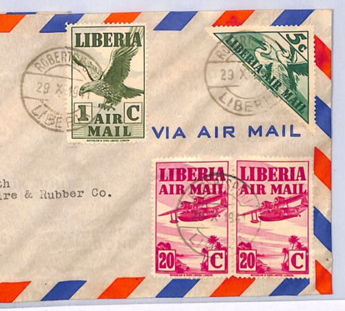 LIBERIA Air Mail Cover Monrovia USA OH Akron WW2 1941 {samwells-covers}XW97 | eBay UK