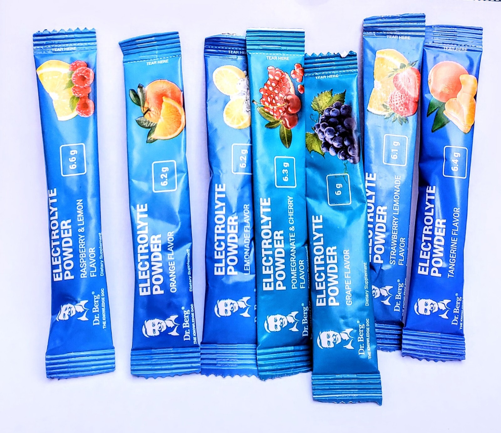 7 Single Packets Dr. Berg's Electrolyte Packets - Try All 7 Flavors ...