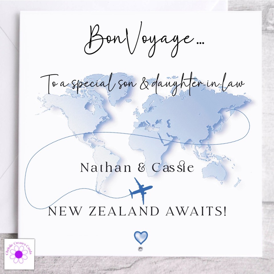 Personalised Bon Voyage Card, Emigrating Moving Abroad Card ...