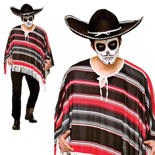 Giorno Dei Morti Poncho Messicano Cowboy Del Far West Costume Da ...