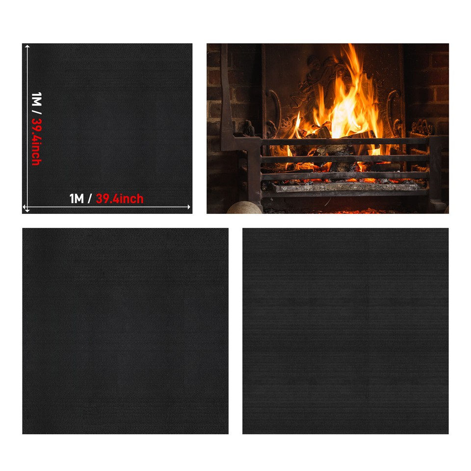 40in x 40in Fireproof Fireplace Mat Hearth Rug Wood Pellet Stove Hearth ...