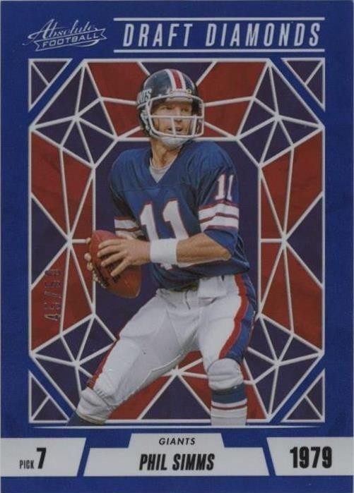 2024 Panini Absolute - Draft Diamonds Phil Simms #DD-PSS Spectrum Blue ...