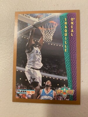 92-93 FLEER SLAM DUNK Shaquille O'Neal Rookie Card #298, SHAQ RC HOF ...