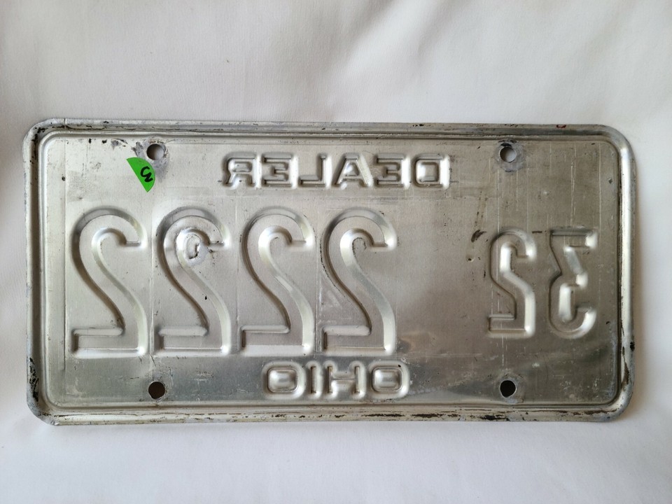 Vintage 1980 Ohio Dealer License Plate 0322 | eBay