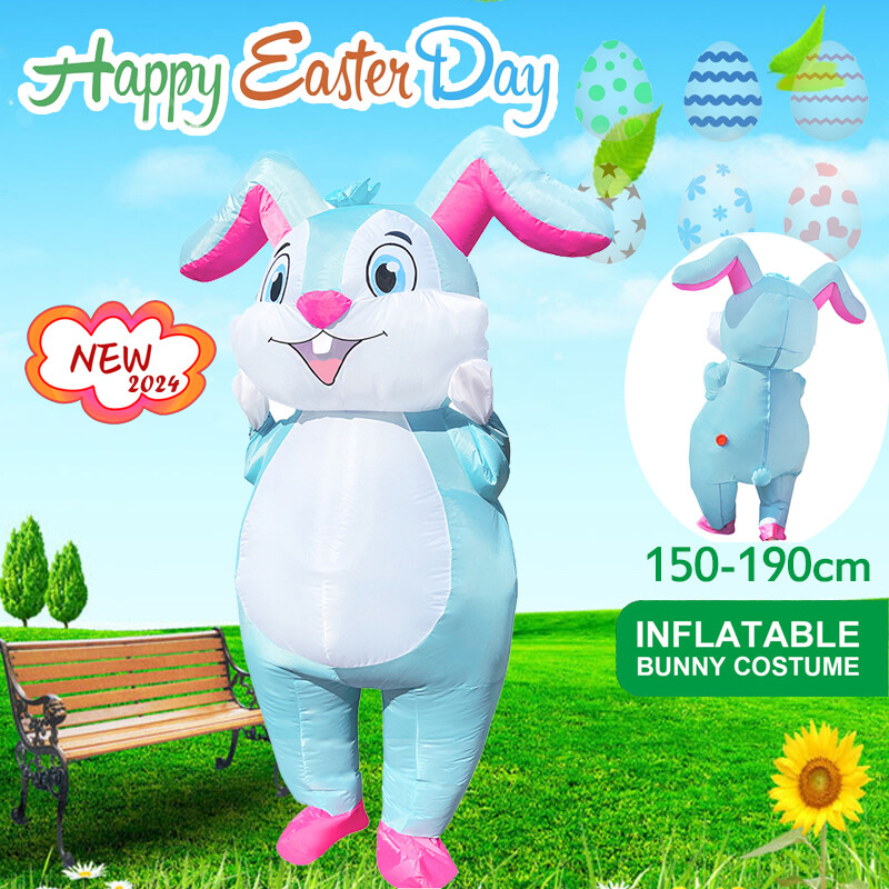 Adult Inflatable Rabbit Costume Blow Up Suit Easter Bunny Party Fancy ...