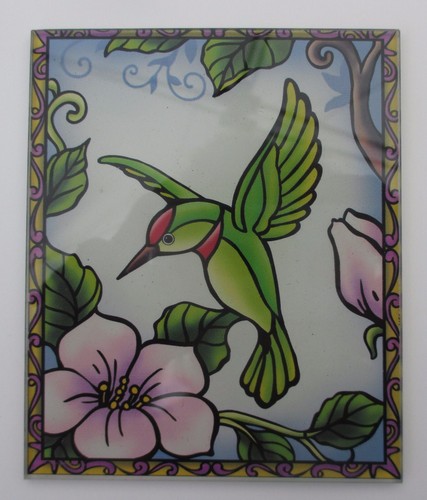 U1 Hummingbird GLASS Night Light CHANGEABLE PANEL plaque decoration ...