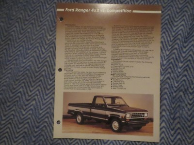 1986 FORD RANGER 2WD 4x2 VS COMPETITION DEALER ALBUM COMPARISON ...