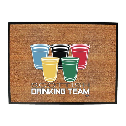 Scottish Drinking Team Glasses - Shed Bar Man Cave Novelty Door Mat ...