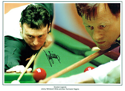 Jimmy WHITE Signed Autograph 16x12 Snooker Photo with Alex HIGGINS ...