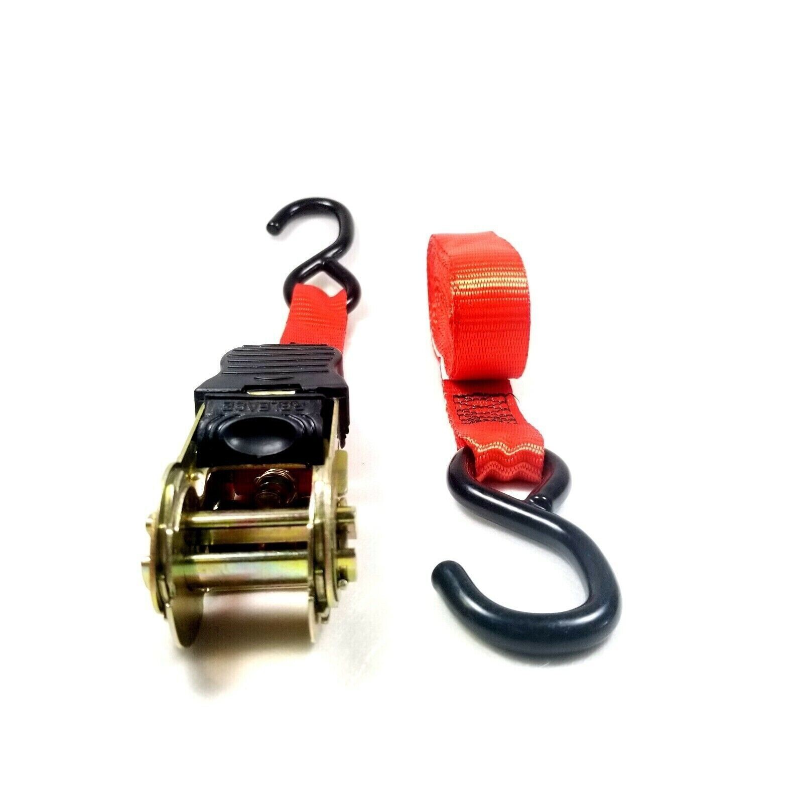 40 Ratchet Straps - 1"x15' Rubber Coated S Hook Ratcheting Handle Quick ...