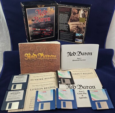 💾 Red Baron PC Game (1991) Big Box by Dynamix – Complete w/ Disks ...