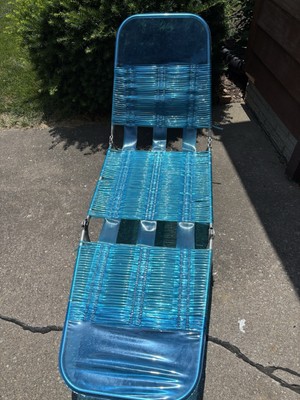 Vintage Metal Folding Blue Vinyl Jelly Tube Lounge Chair Pool Patio ...