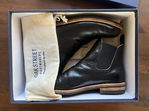 Oak Street Bootmakers, Wholecut Chelsea, Black CXL, USA Made, Size 10D ...